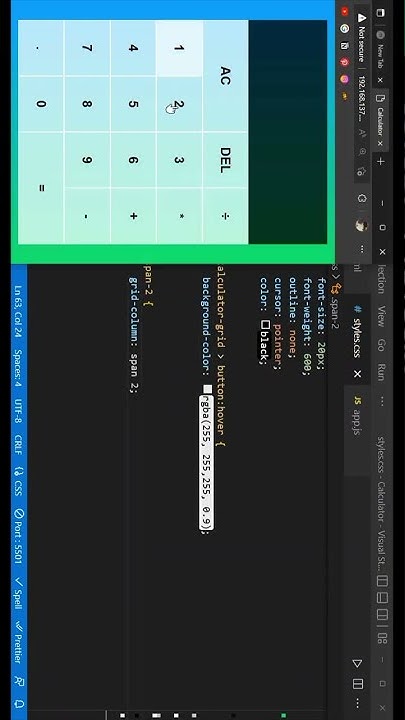 Calculator JS Project [ full video in description] #shorts #javascript ...