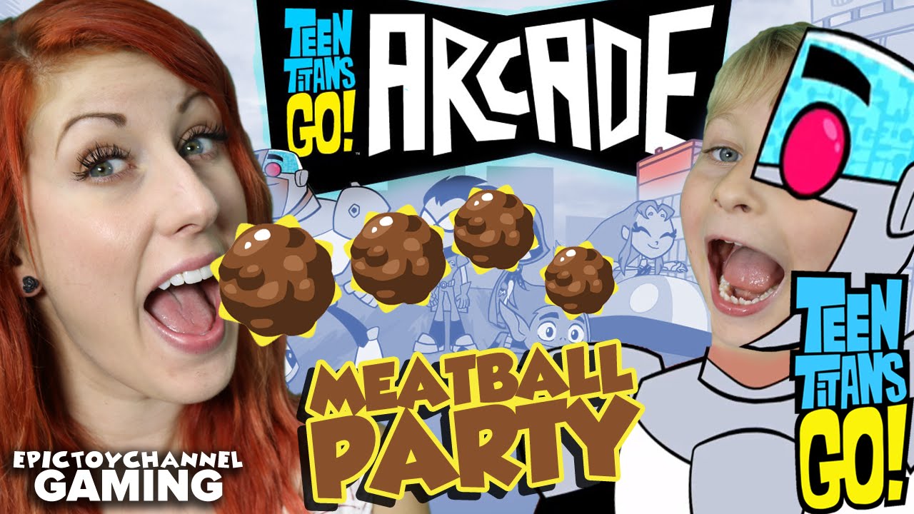 TEEN TITANS GO! Arcade App "Meatball Party" with Cyborg and the Teen ...