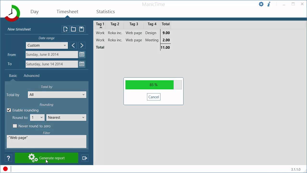 ManicTime tip: Using timesheet - YouTube