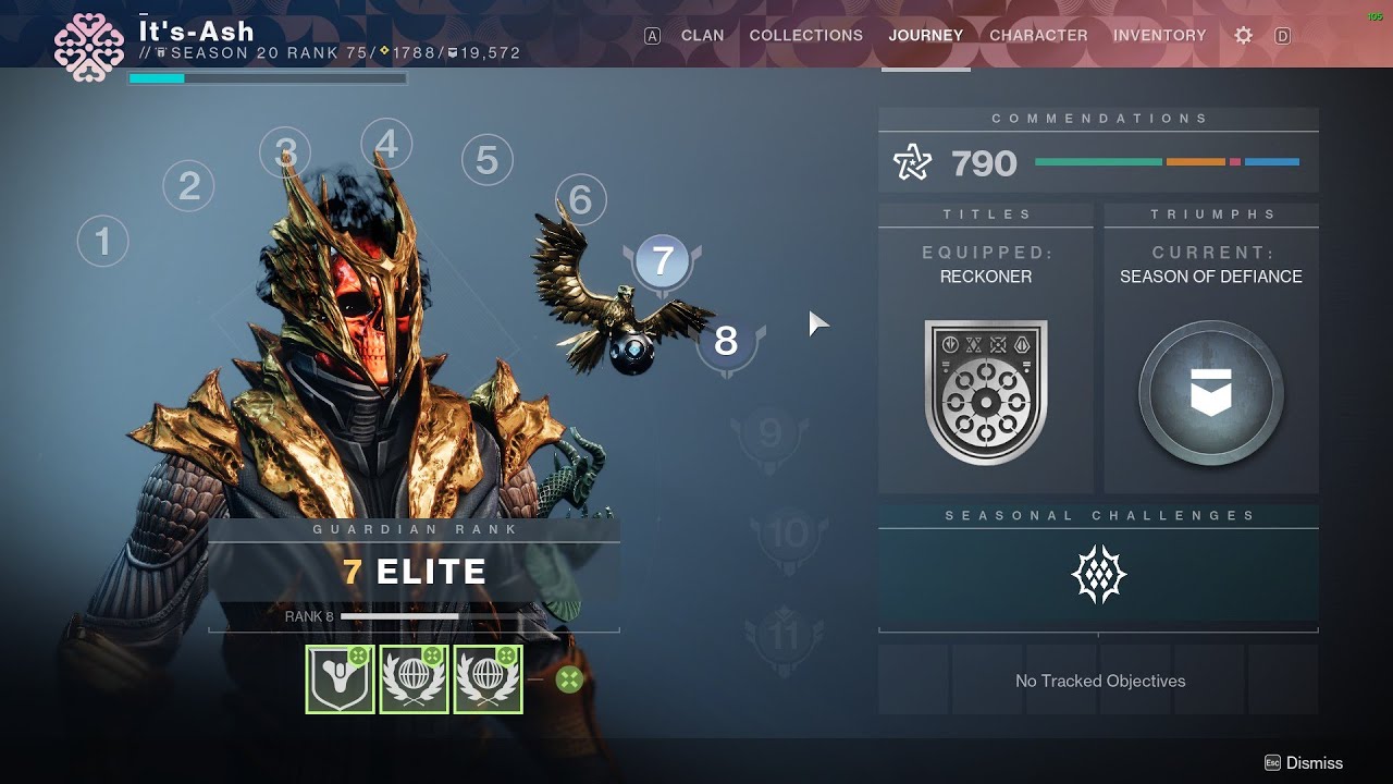 Destiny 2 : Guardian Rank 7 : ELITE Showcase - Season of the Defiance ...