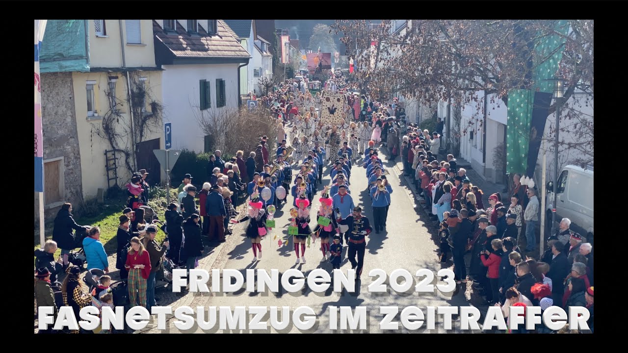 Zeitraffer: Fridinger Fasnetsumzug 2023 in 7 Minuten - YouTube
