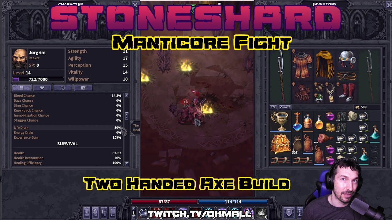 2H Axe vs Manticore | Permadeath | Stoneshard | Patch 0.8.2.10 - YouTube