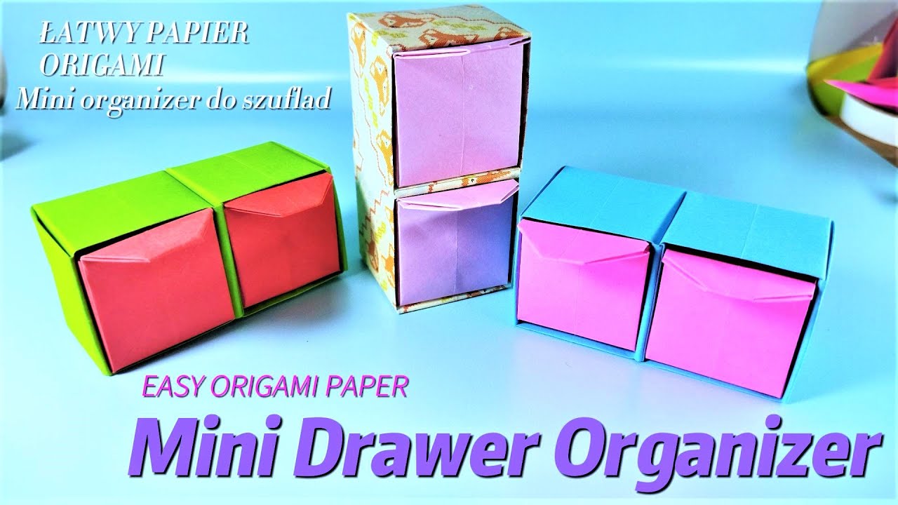 Origami Paper Drawer Box | How to make Paper Mini Drawer Organizer ...