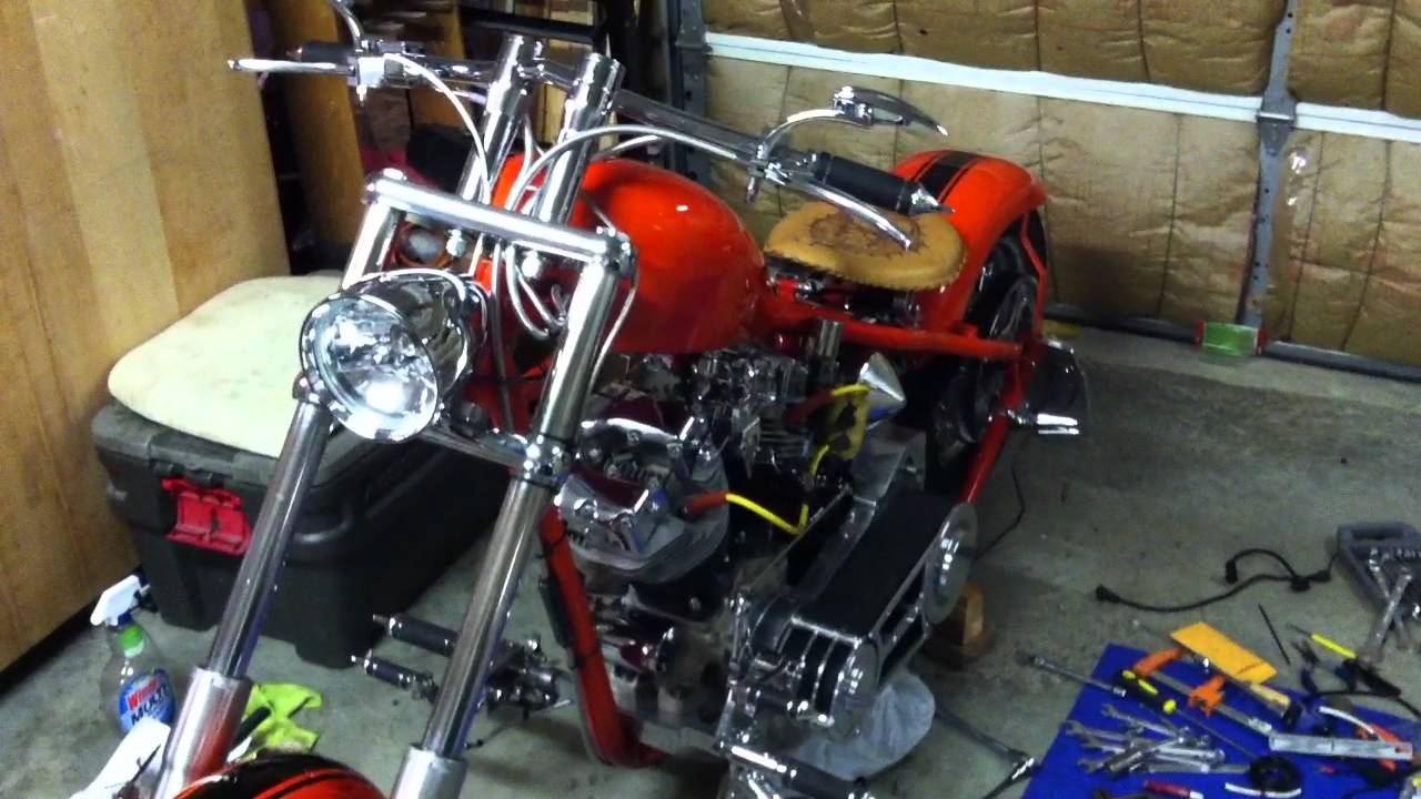 Shovelhead Chopper Project - First Start! - YouTube