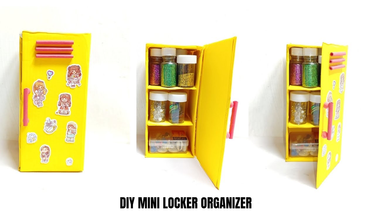 DIY MINI LOCKER ORGANIZER FROM WASTE CARDBOARD |How to make mini locker ...