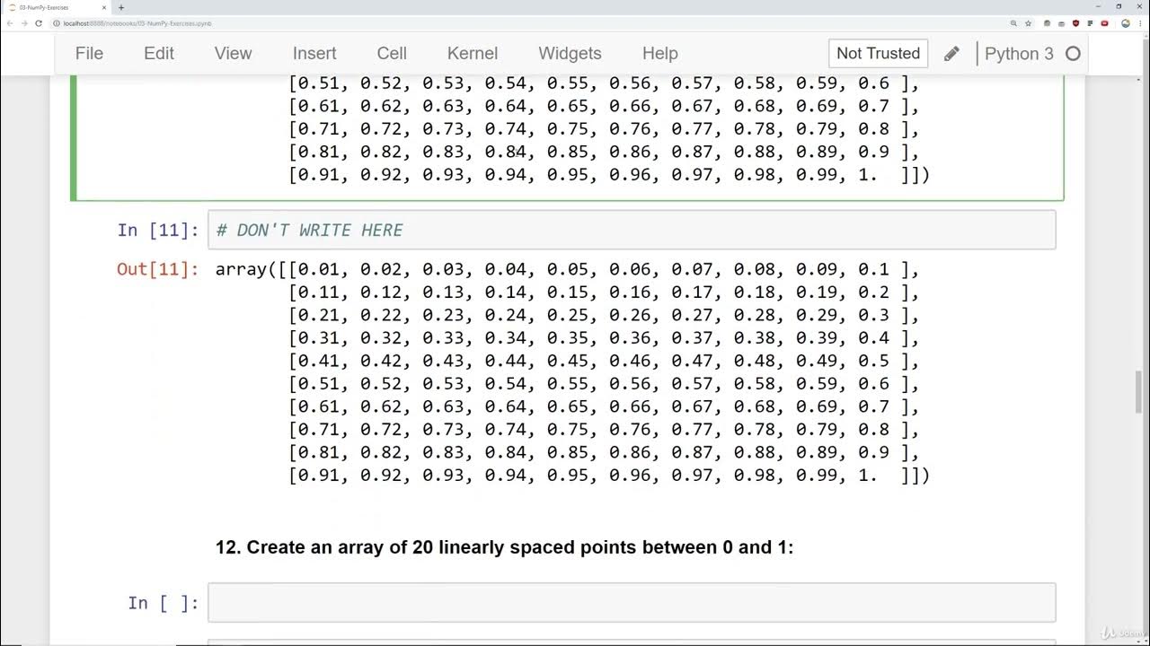 10 Numpy Exercises Solutions - YouTube