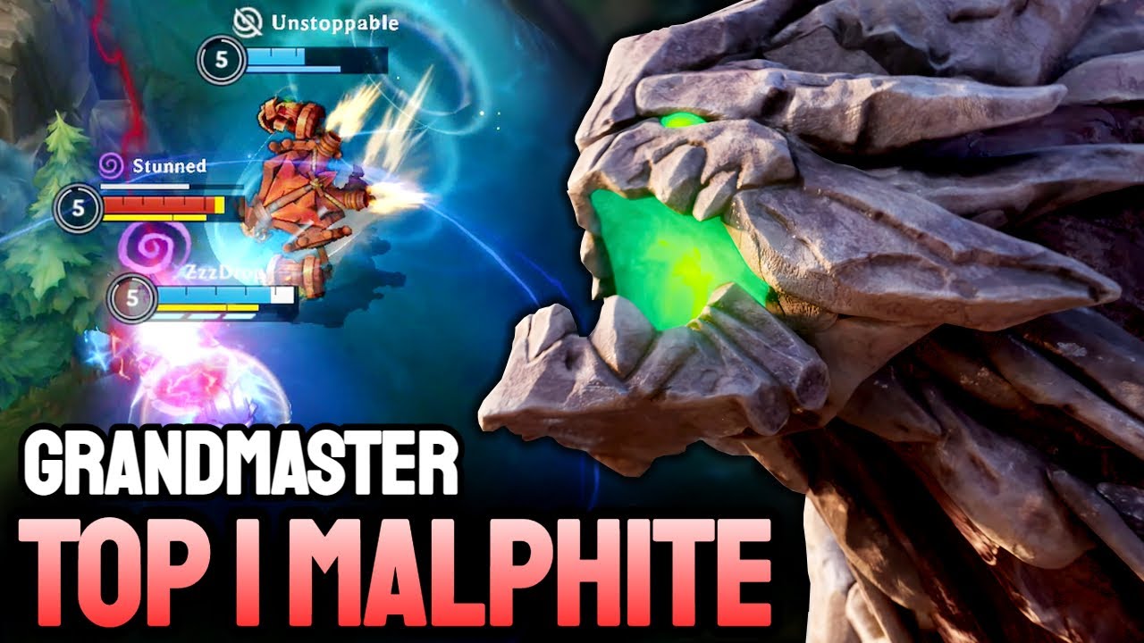 WILD RIFT MALPHITE - TOP 1 MALPHITE GAMEPLAY - GRANDMASTER RANKED - YouTube