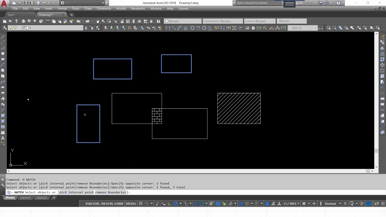 Auto CAD Course (14) - Hatch & Gradient - YouTube