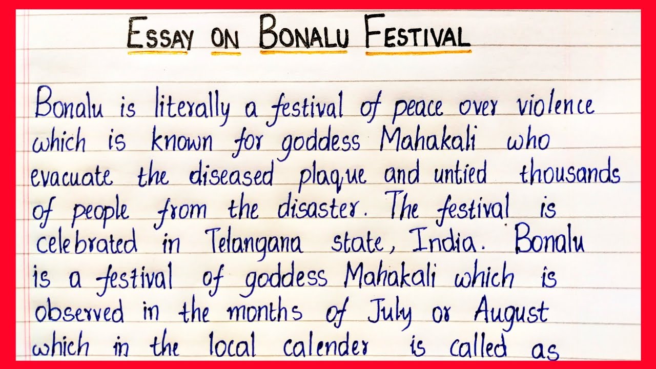 Essay On Bonalu Festival || Essential Essay Writing || Bonalu ...