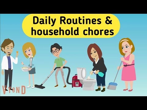 Household chores vocabulary in English | Daily routines and household ...