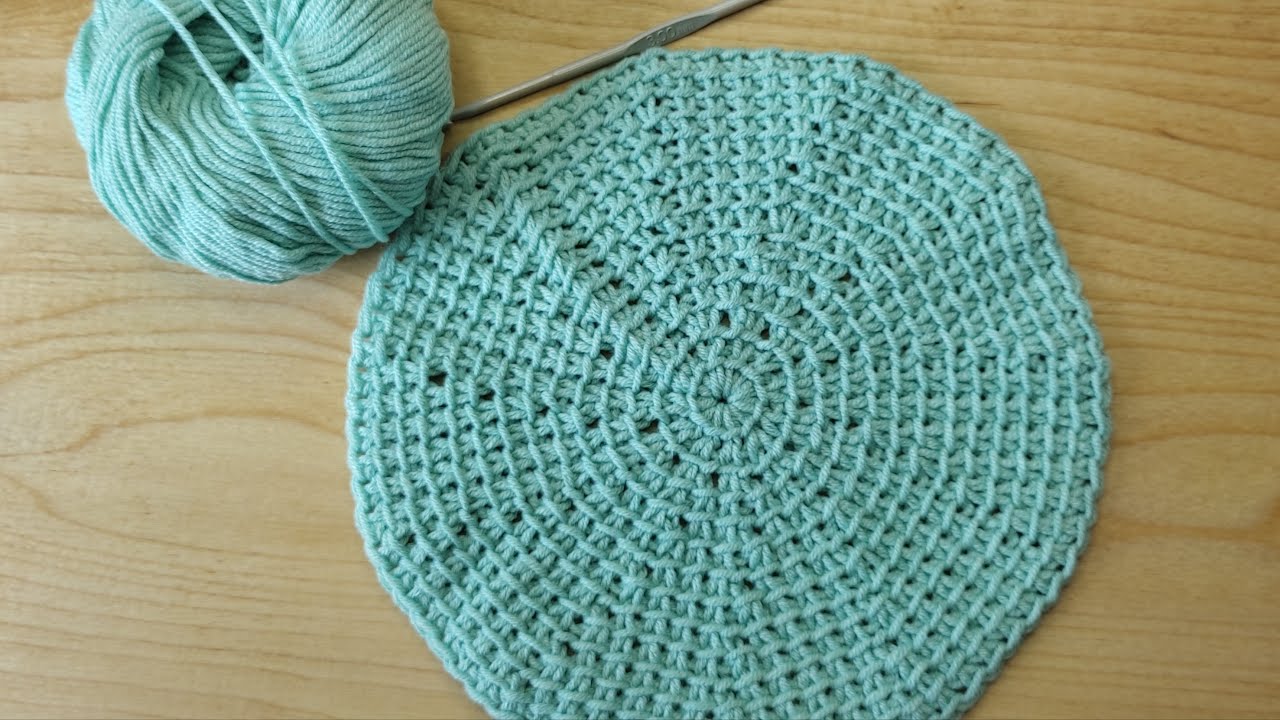 Flat circle Tunisian crochet for hats/ beret/ rugs/ SUPER SIMPLE ...