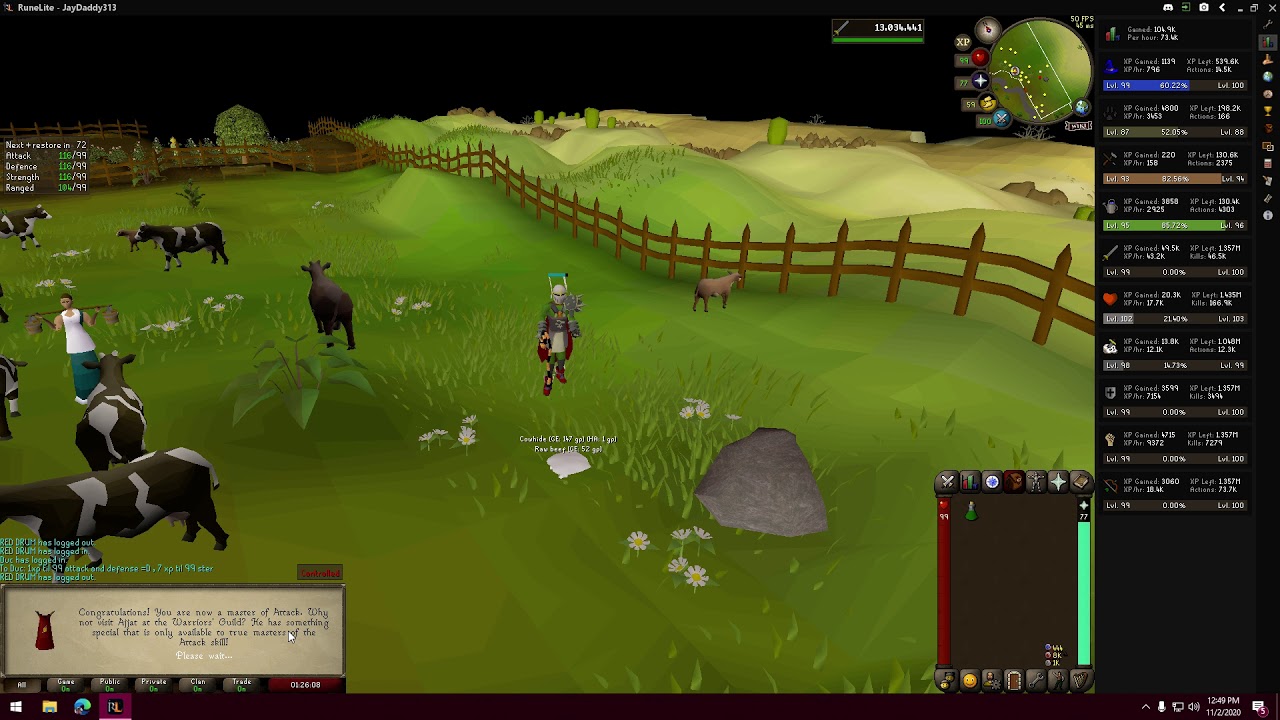 Old school runescape 99 attack, strength and defense at the same time ...