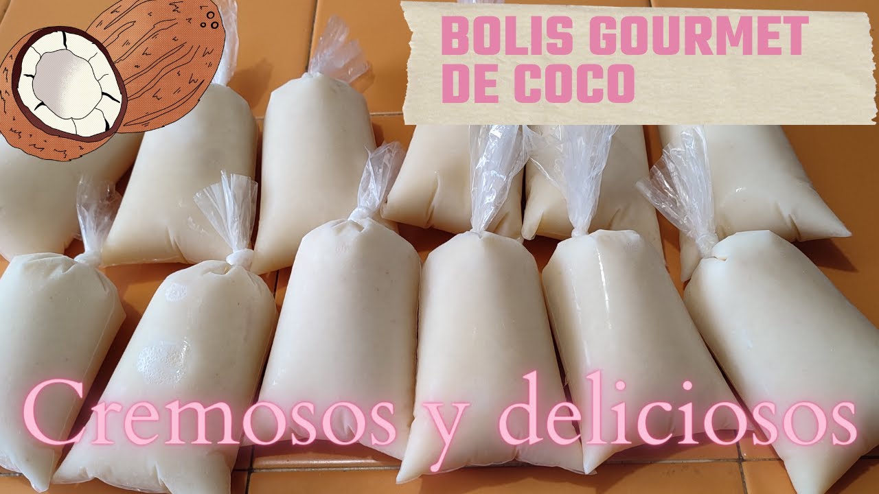 Bolis o congeladas de coco gourmet para negocio - YouTube
