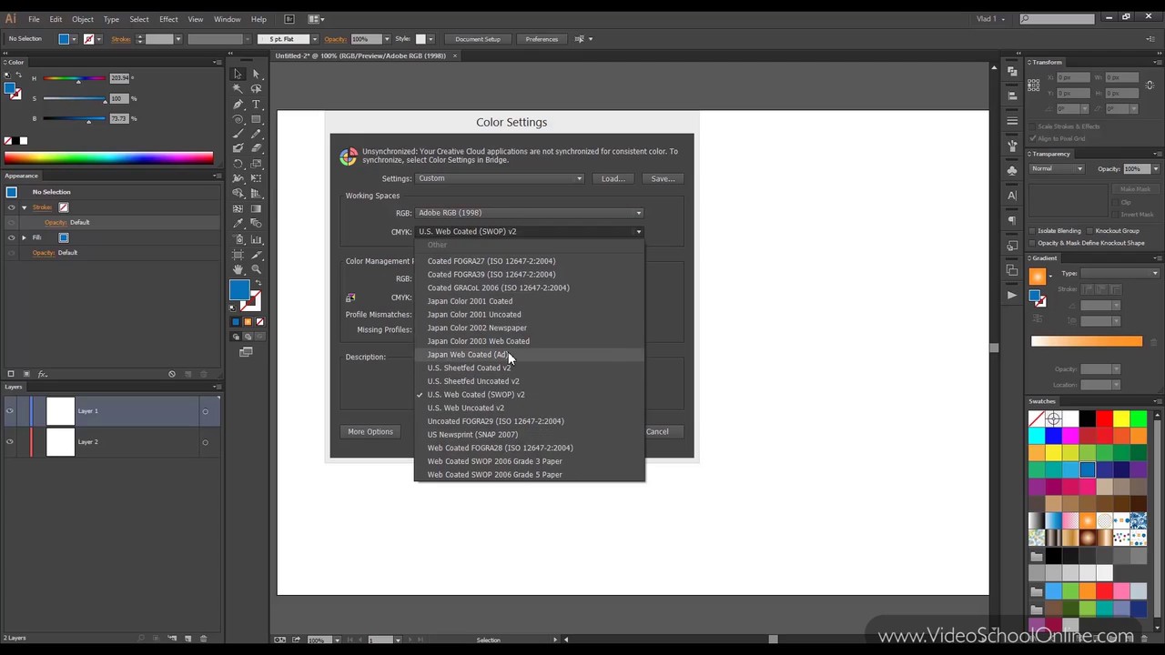 Adobe Illustrator CC Tutorial - Part 40: Color Settings and Proofing ...