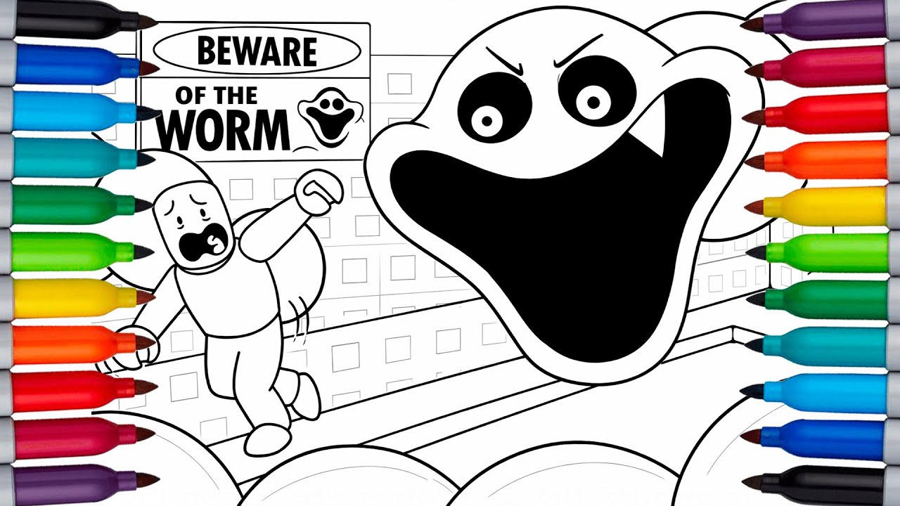 Roblox Hungry Worm New Coloring Pages🎨 | How to Color Hungry Worm from ...