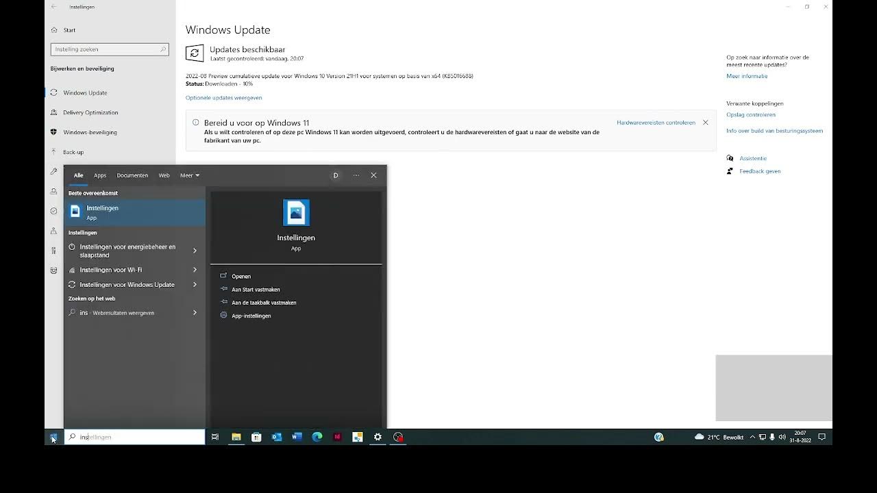 updates zoeken en uitvoeren in Windows - YouTube