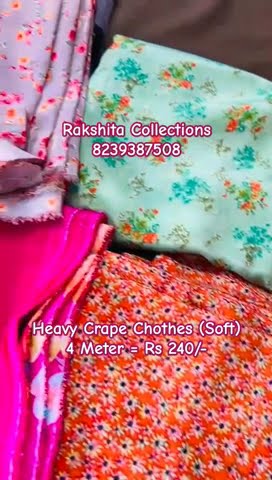 Heavy Crape Clothes Just Rs 240/- for 4 M - YouTube