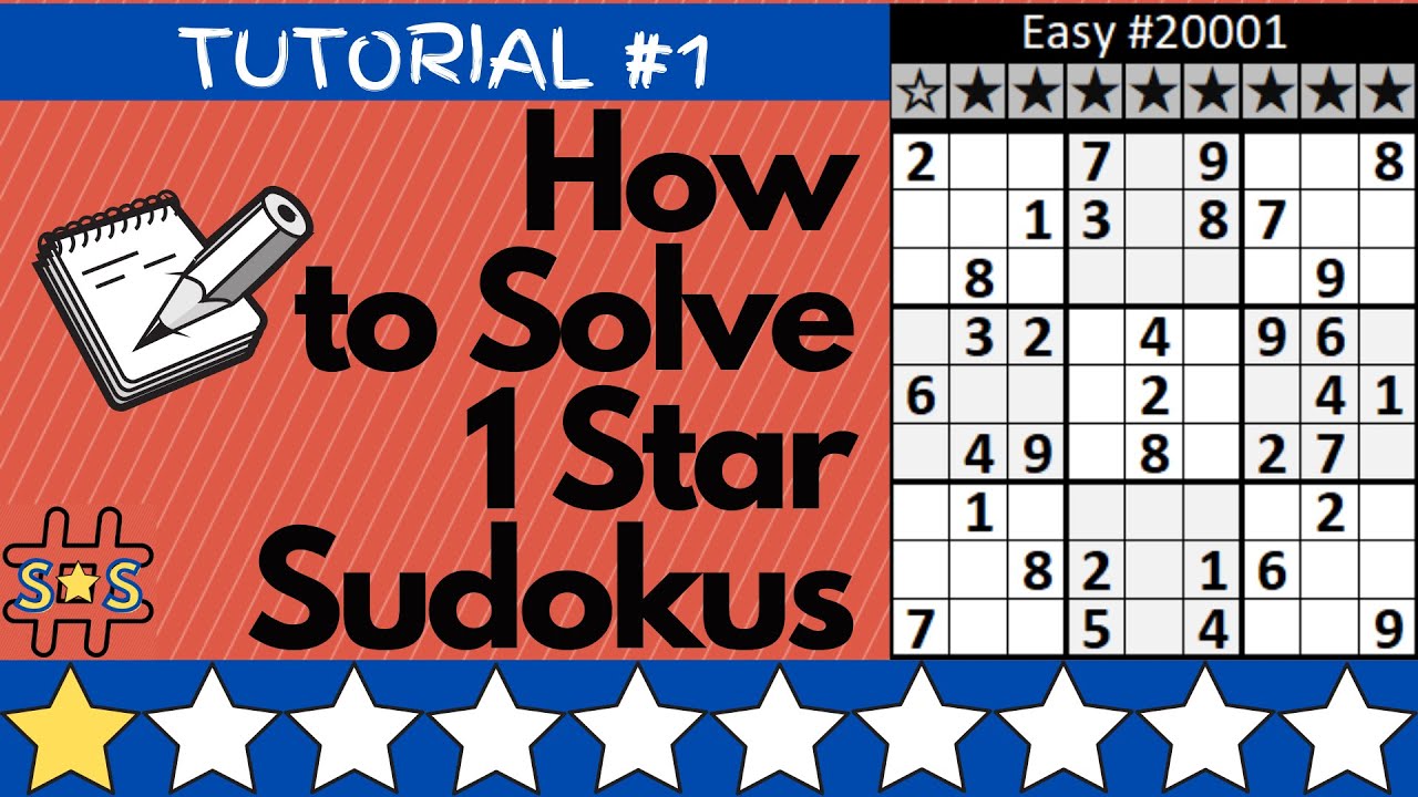 How to Solve 1 Star Sudokus, Explained for Beginners [Sudoku Solving ...