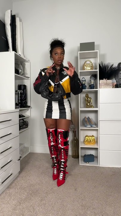 The azalea wang Kaney red sport 2-1 boot styled - YouTube