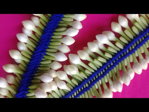 Easy Nanthiyavattam poo in criss cross way|Pinnal jadai|crepe jasmine ...