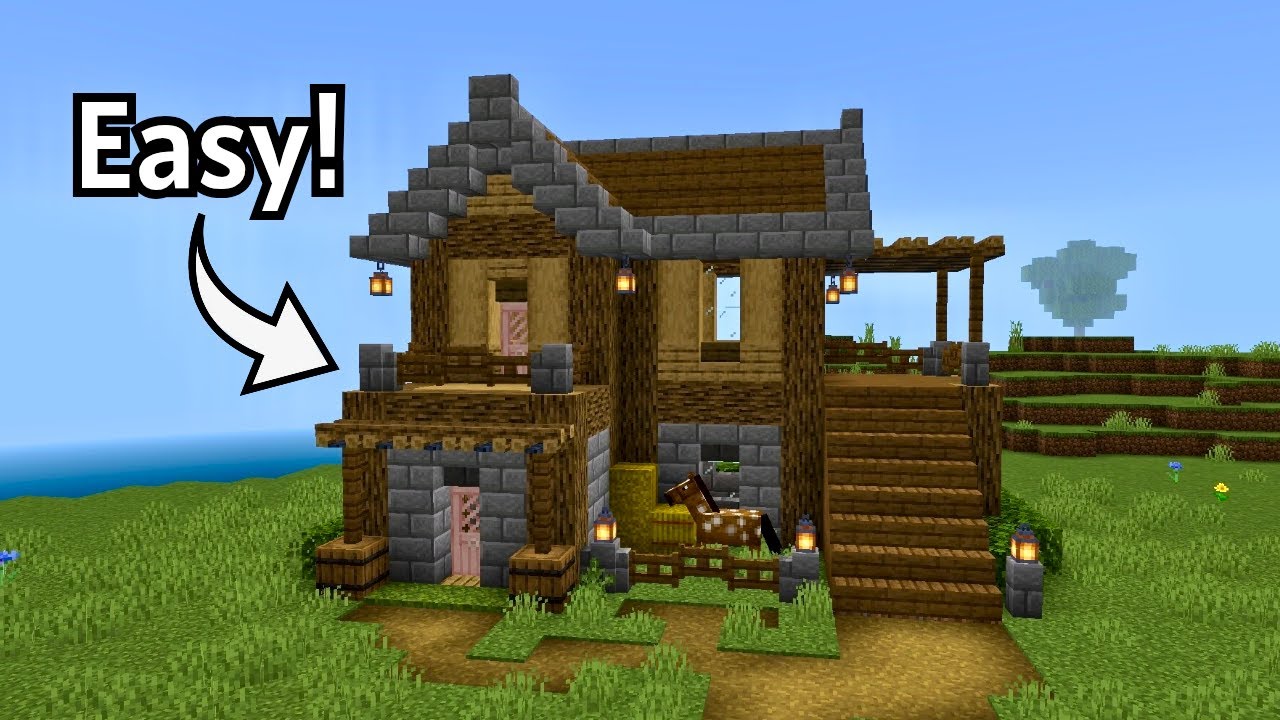 Minecraft: Easy House Build for Newbies - Under 10 Minutes! ⏳ - YouTube