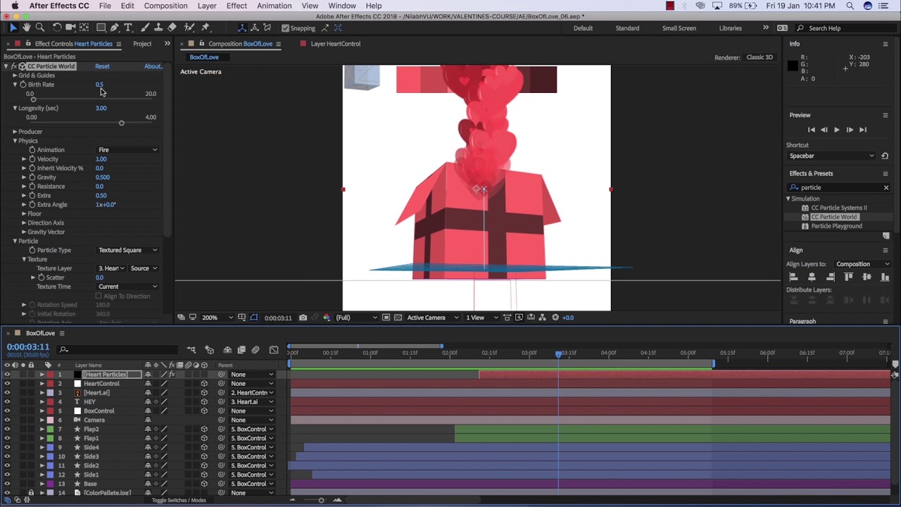 07/07 Particle System — Animation: Animate a Box of Love_ENG - YouTube