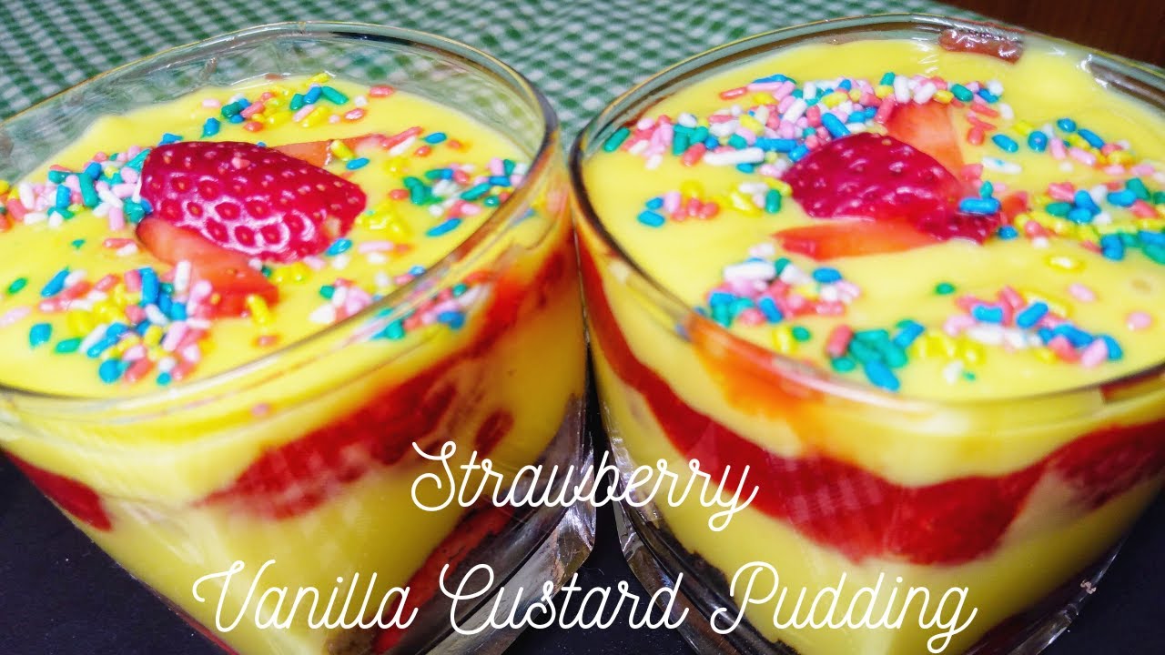 Strawberry Vanilla Custard Pudding I Strawberry Dessert I @LetsEat3275 ...