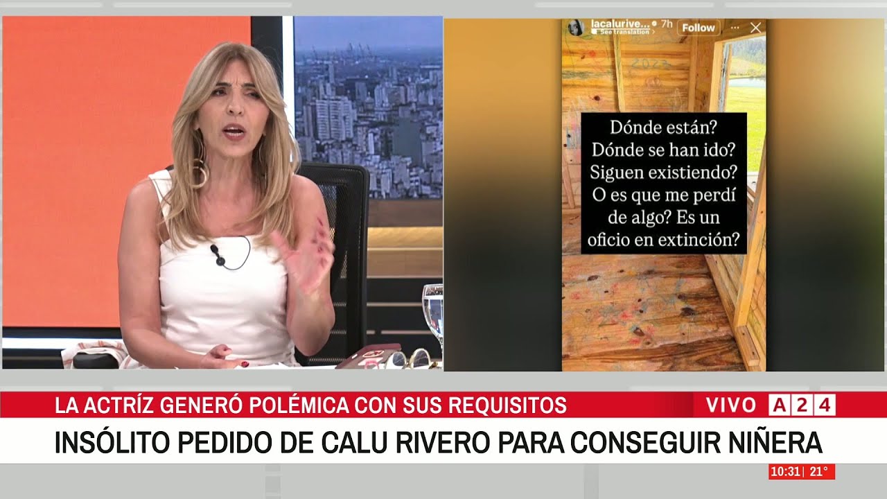 🔴LA INSÓLITA BÚSQUEDA DE CALU RIVERO: UNA NIÑERA QUE SEA "ALMA VIAJERA ...