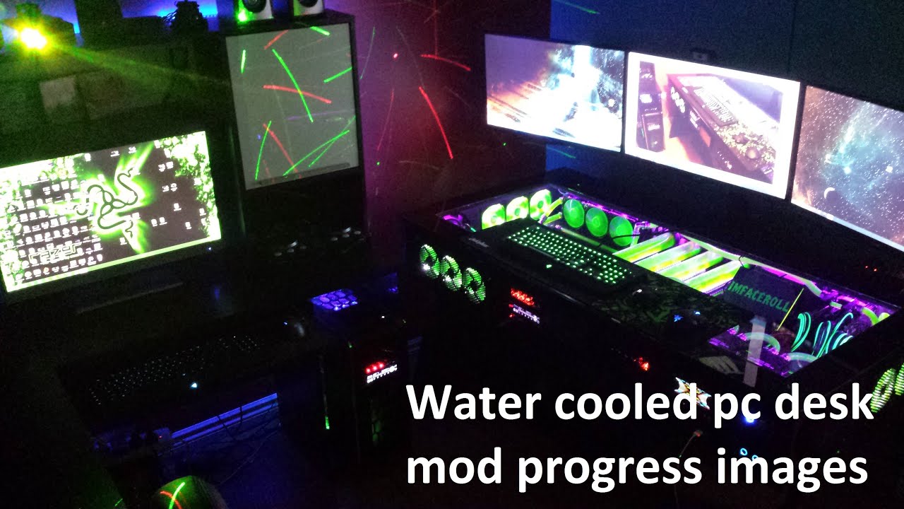 Custom water cooled PC desk mod Photo progress part 6 4k,1440p - YouTube