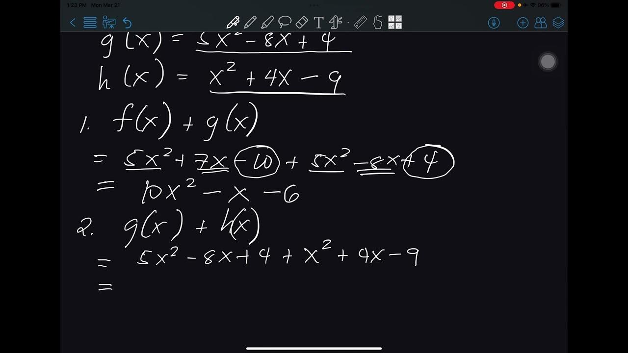 OPERATIONS ON FUNCTIONS (ADDITION) - YouTube