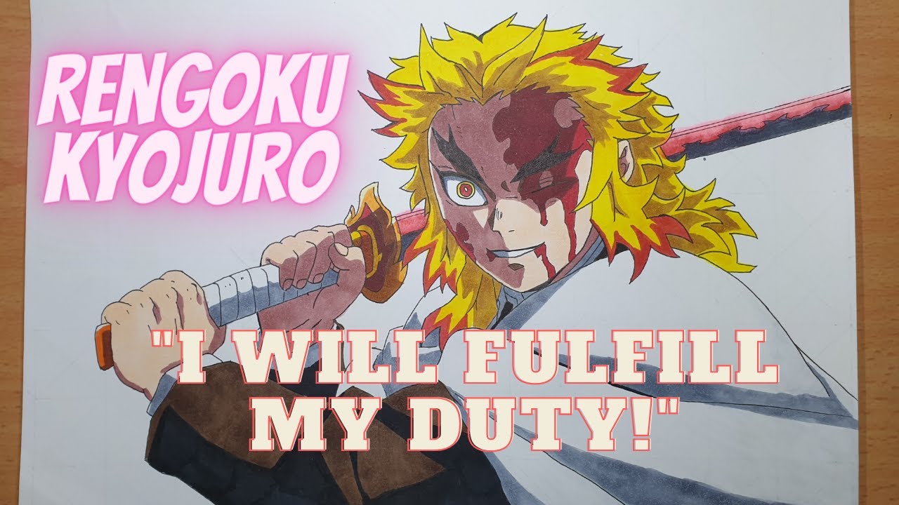 Rengoku Kyujoro Battle Speed Drawing | Demon Slayer: Kimetsu no Yaiba ...