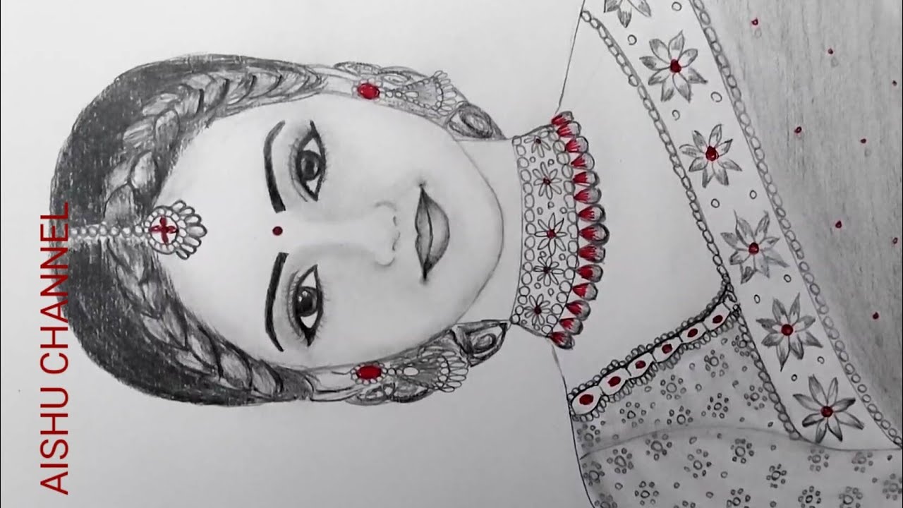 girl drawing // pencil art // traditional girl drawing - YouTube