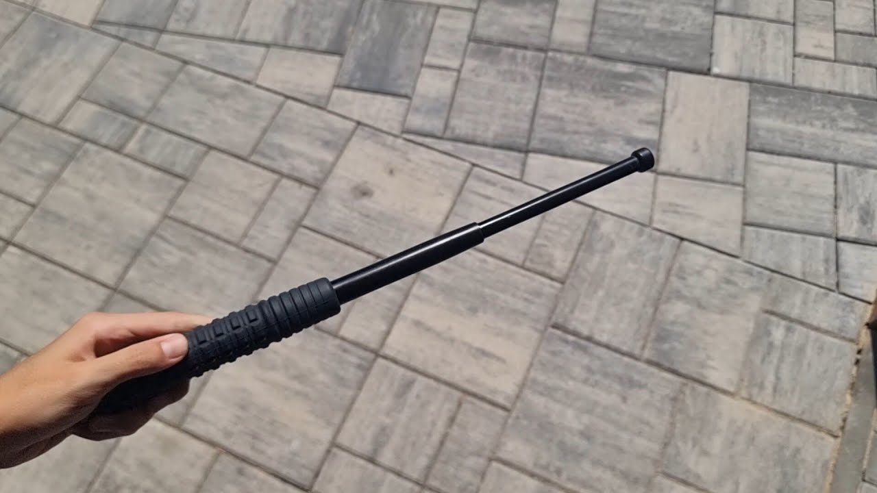 Expandable baton 16" H hardened | AFG Defense - YouTube