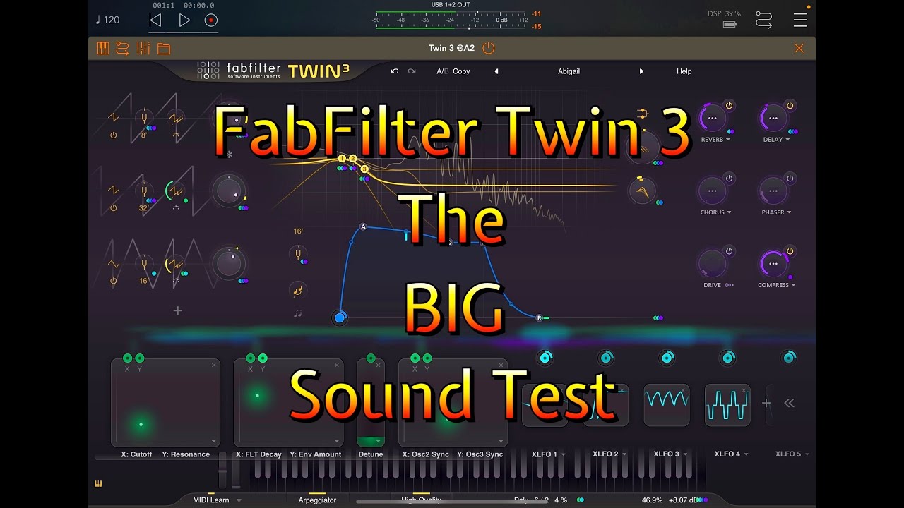 FabFilter Twin 3 Synthesizer - The BIG Sound Test - Demo for the iPad ...