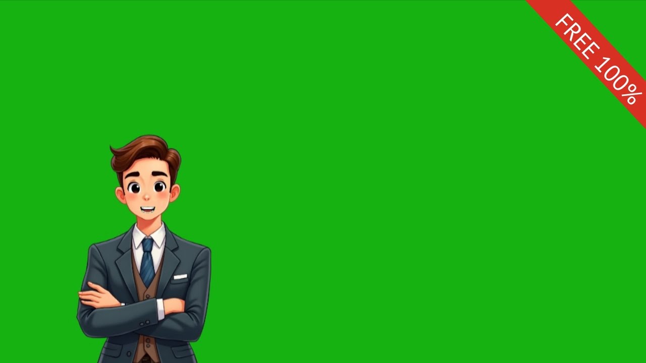 animated talking Professor character, in formal suit green screen - YouTube
