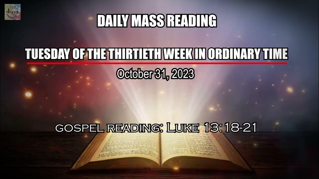 Daily Mass Reading / Tuesday of the Thirtieth Week in Ordinary Time ...