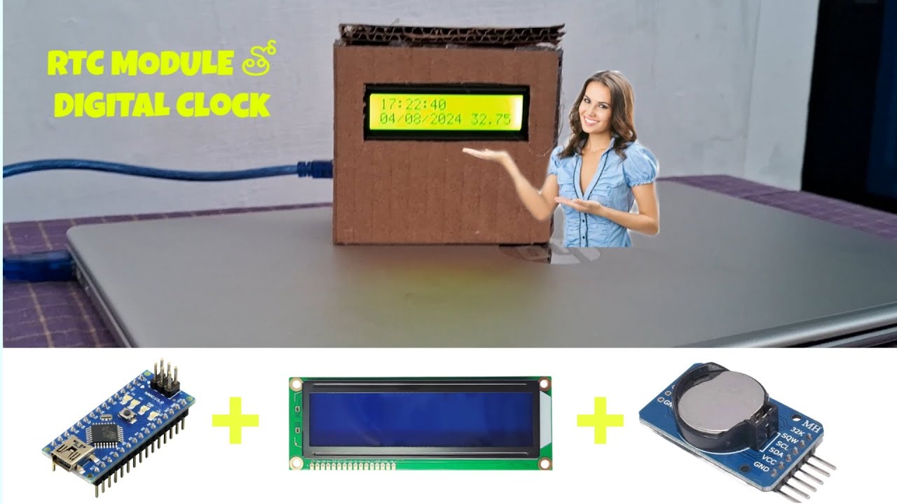 Diy Digital Clock With Time Date And Temperature Using Arduino Nano And Rtc Module In Telugu 8105