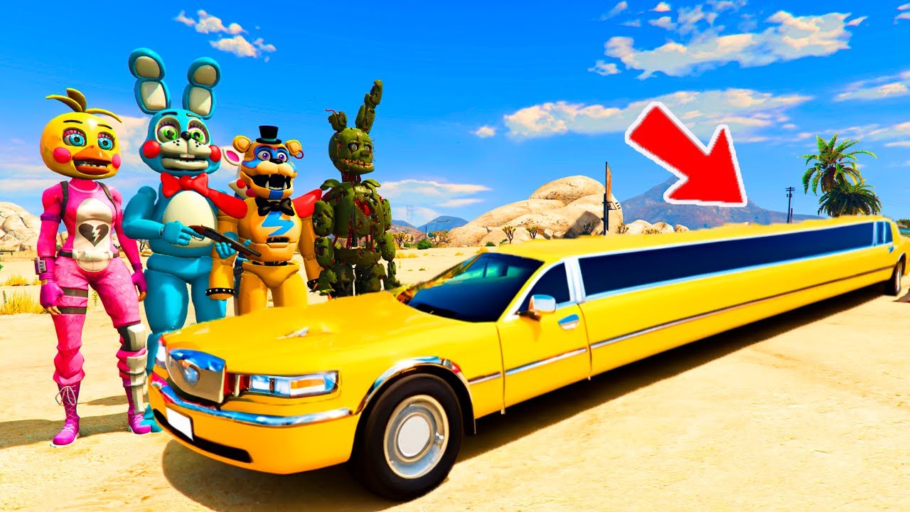 HOW FREDDY AND THE ANIMATRONICS FOUND THE WORLD'S LONGEST CAR! GTA 5 ...
