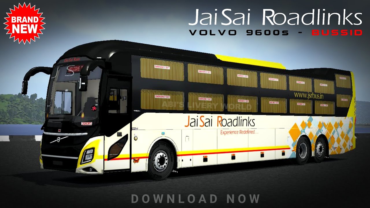 Brand new JSR TRAVELS - VOLVO 9600s - BUSSID HD LIVERY - DOWNLOAD NOW ...