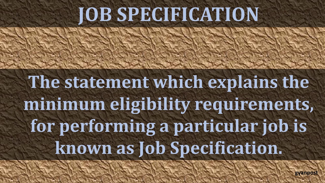 DIFFERENCE BETWEEN JOB DESCRIPTION AND JOB SPECIFICATION YouTube DIFFERENCE BETWEEN JOB DESCRIPTION AND JOB SPECIFICATION YouTube