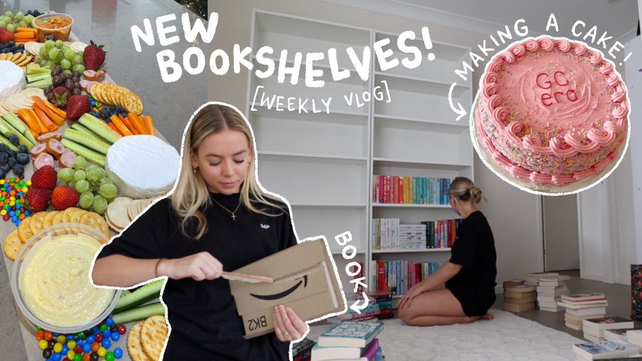 [weekly vlog] new bookshelves, organising, girls night & baking! - YouTube