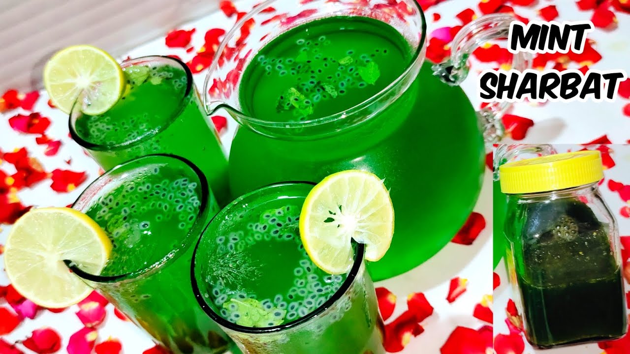 Ramzan Special Mint Sharbat | Pudina Nimbu Sharbat | Mint Cooler with ...