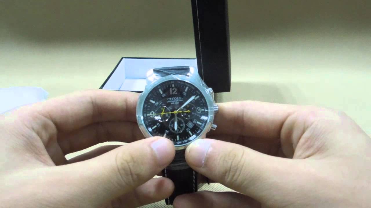 (CITOLE) Quartz Wrist Sports watch with Genuine Leather Strap - YouTube