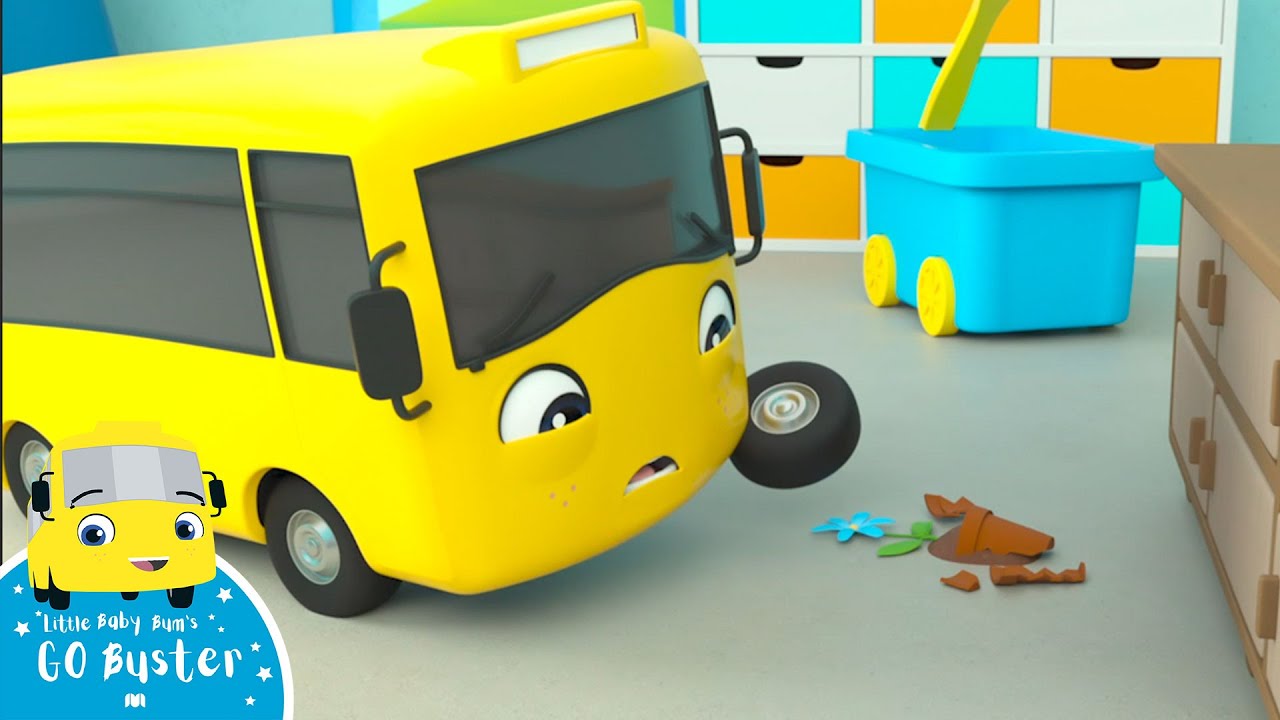 Uh-Oh Buster Smashes His Flower Pot! | Go Buster! | Bus Cartoons for ...