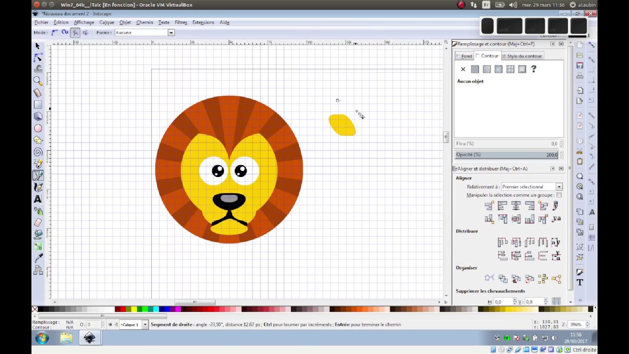Tuto vidéo : Dessiner un lion avec Inkscape - YouTube