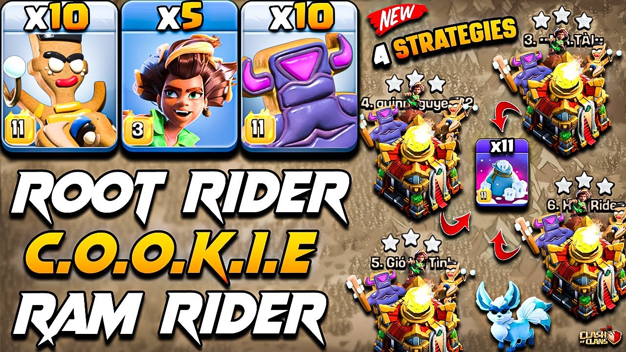 TH16 Root Rider With (Cookie & Ram Rider) Attack Clash Of Clans ...