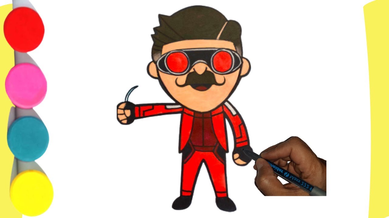 How To Draw Dr Robotnik From Sonic The Hedgehog Movie - YouTube