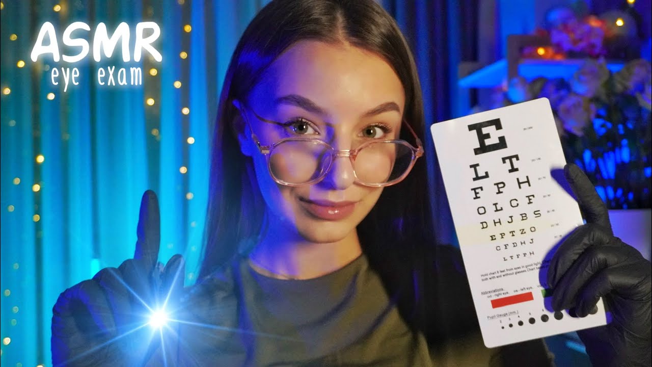 Eye Exam 👀🧑🏽‍⚕️ ASMR eye exam with background music - YouTube