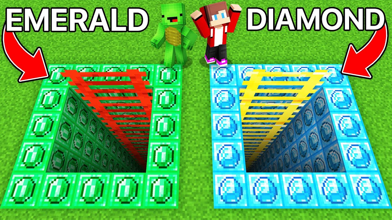 Mikey EMERALD vs JJ DIAMOND UNDERGROUND STAIRS Survival Battle in ...