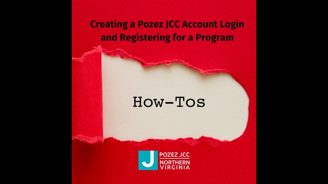 How to Create a Pozez JCC Login and Register for Programs - YouTube